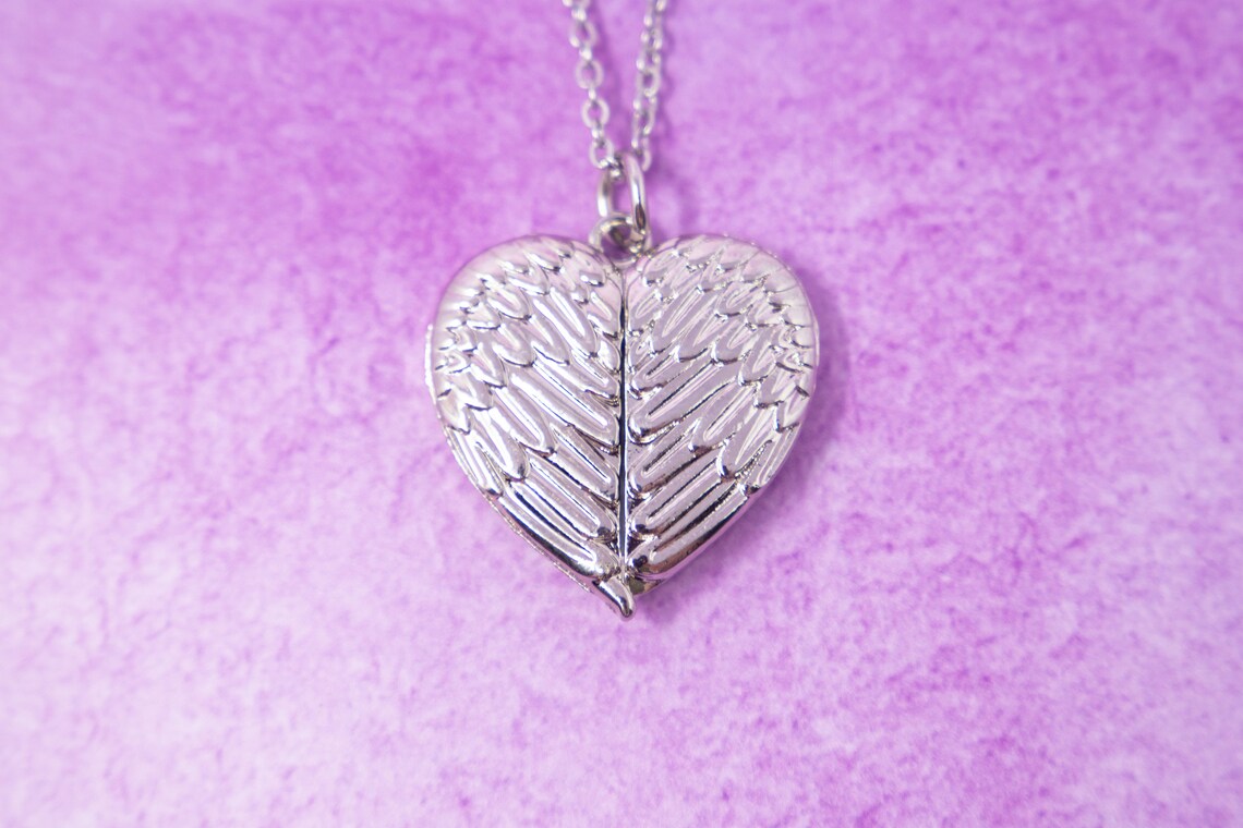 Photo Locket Angel Wings Locket Remembrance Locket | Etsy