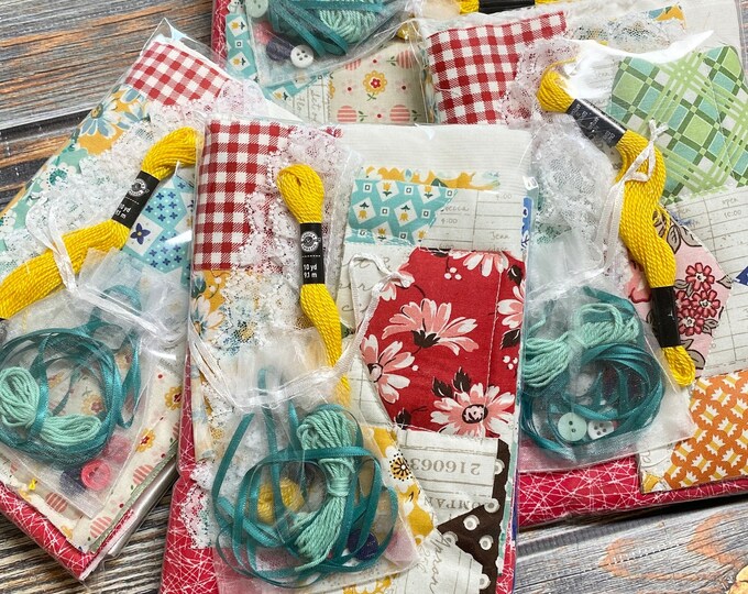 Mini Slow Stitch Kit | Hand Sewing | Fabric Collage - Etsy