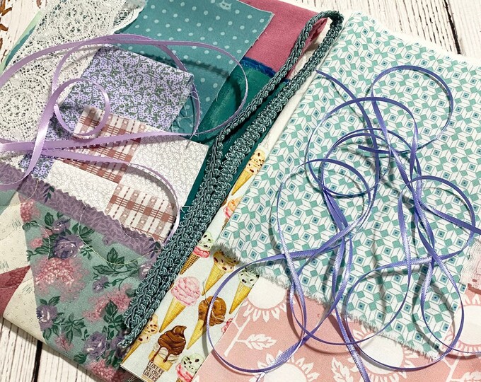 American Cottage Slow Stitching Kit Vintage Fabric Journaling Supply - Etsy