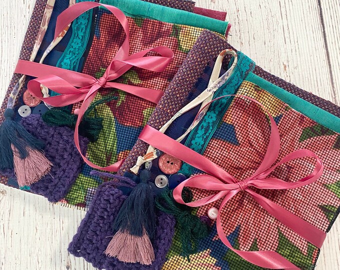 Inès Textile Pack for Slow Stitching Vintage Fabric Journaling Supply ...