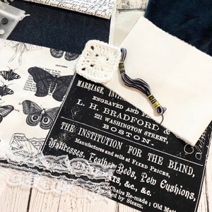 Chloe Textile Pack for Slow Stitching Vintage Fabric Journaling Supply ...