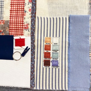 American Cottage Mini Slow Stitch Kit Hand Sewing Fabric Collage - Etsy