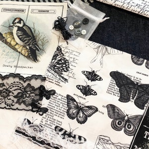 Chloe Textile Pack for Slow Stitching Vintage Fabric Journaling Supply ...