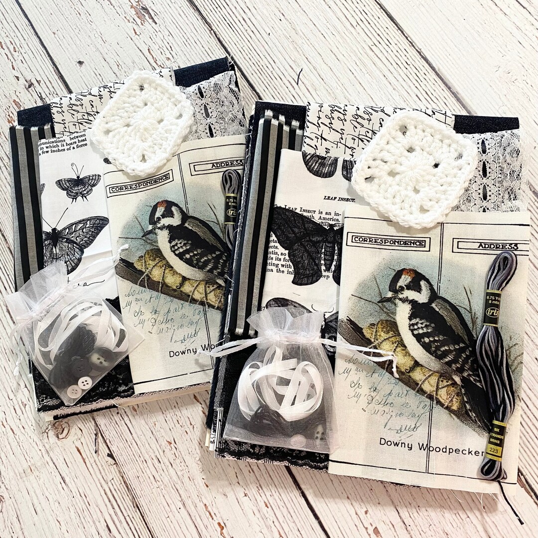 Chloe Textile Pack for Slow Stitching Vintage Fabric Journaling Supply ...