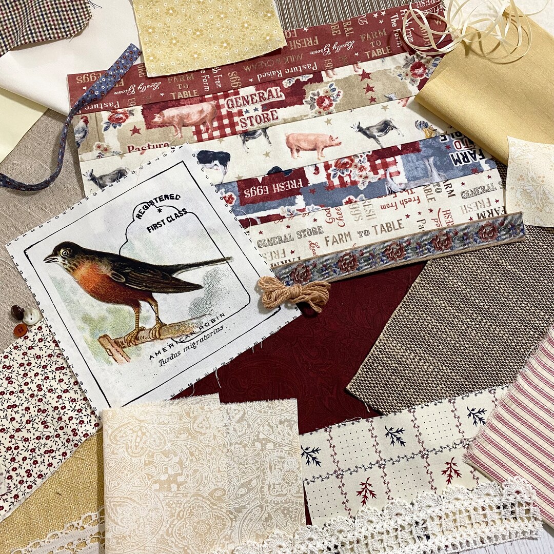 American Cottage Slow Stitching Kit Vintage Fabric Hand Sewing DIY - Etsy