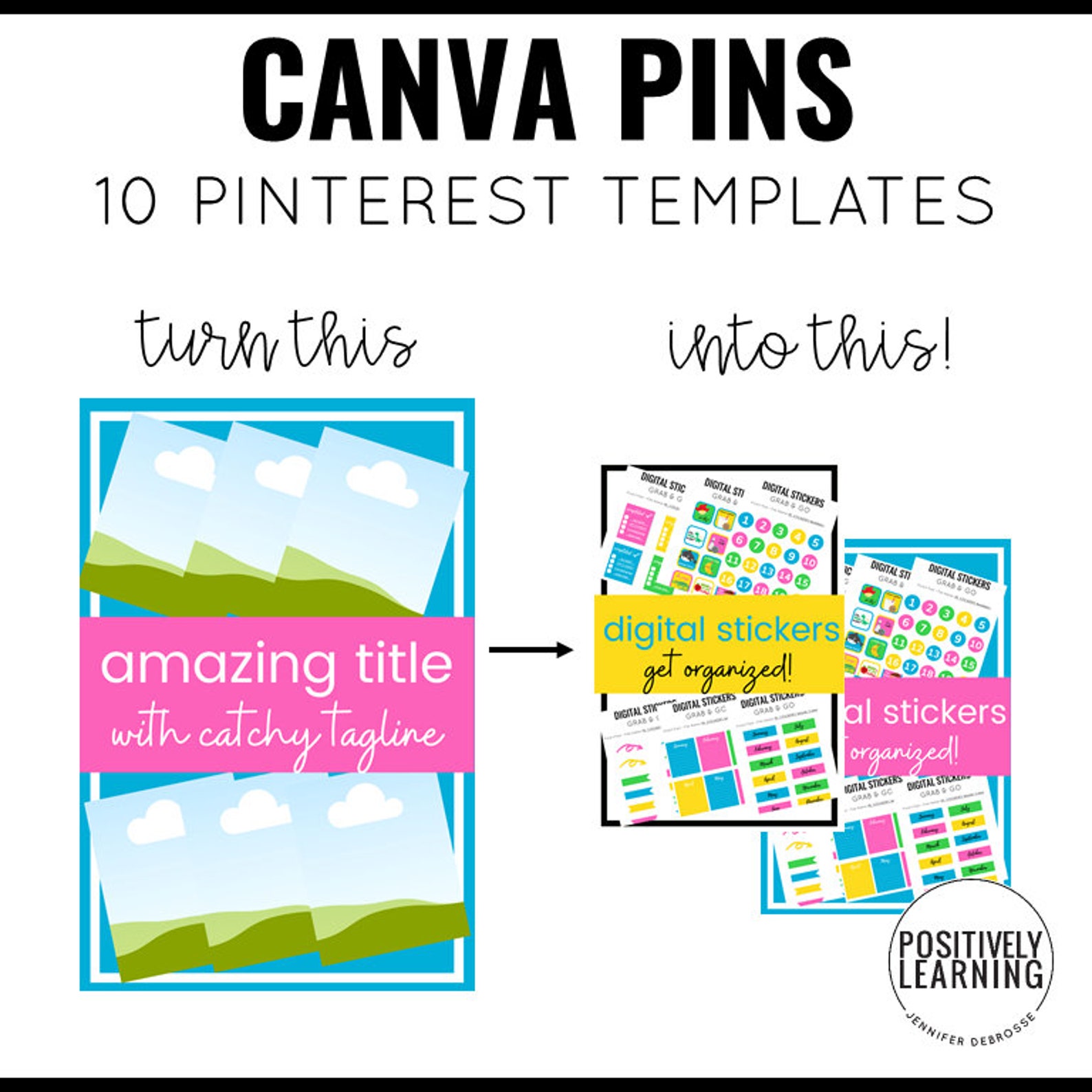 Canva Pins Templates for Teachers - Etsy