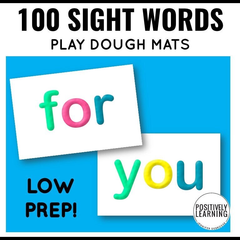 Sight Word Play Dough Mats - Etsy