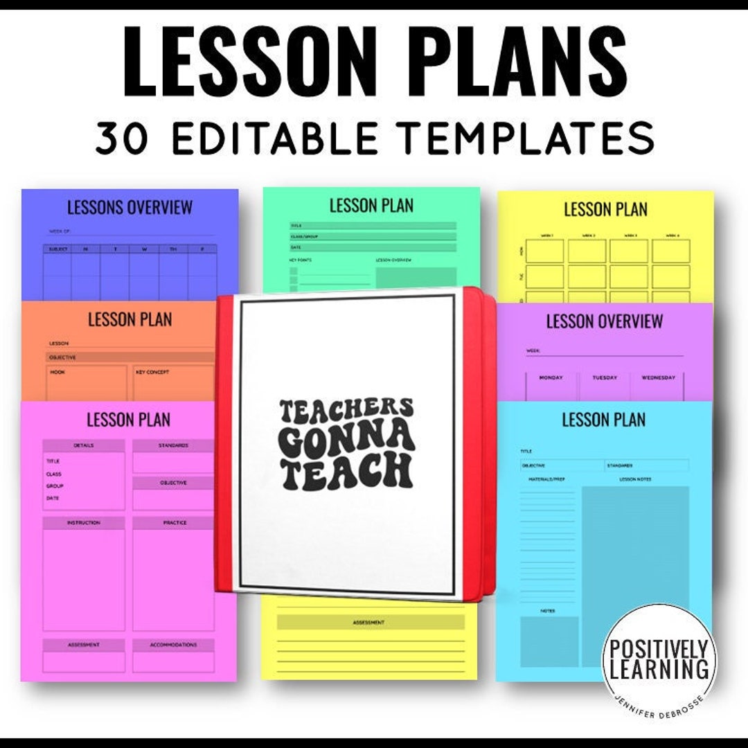 Lesson Plan Templates for Special Educators Editable in Canva - Etsy