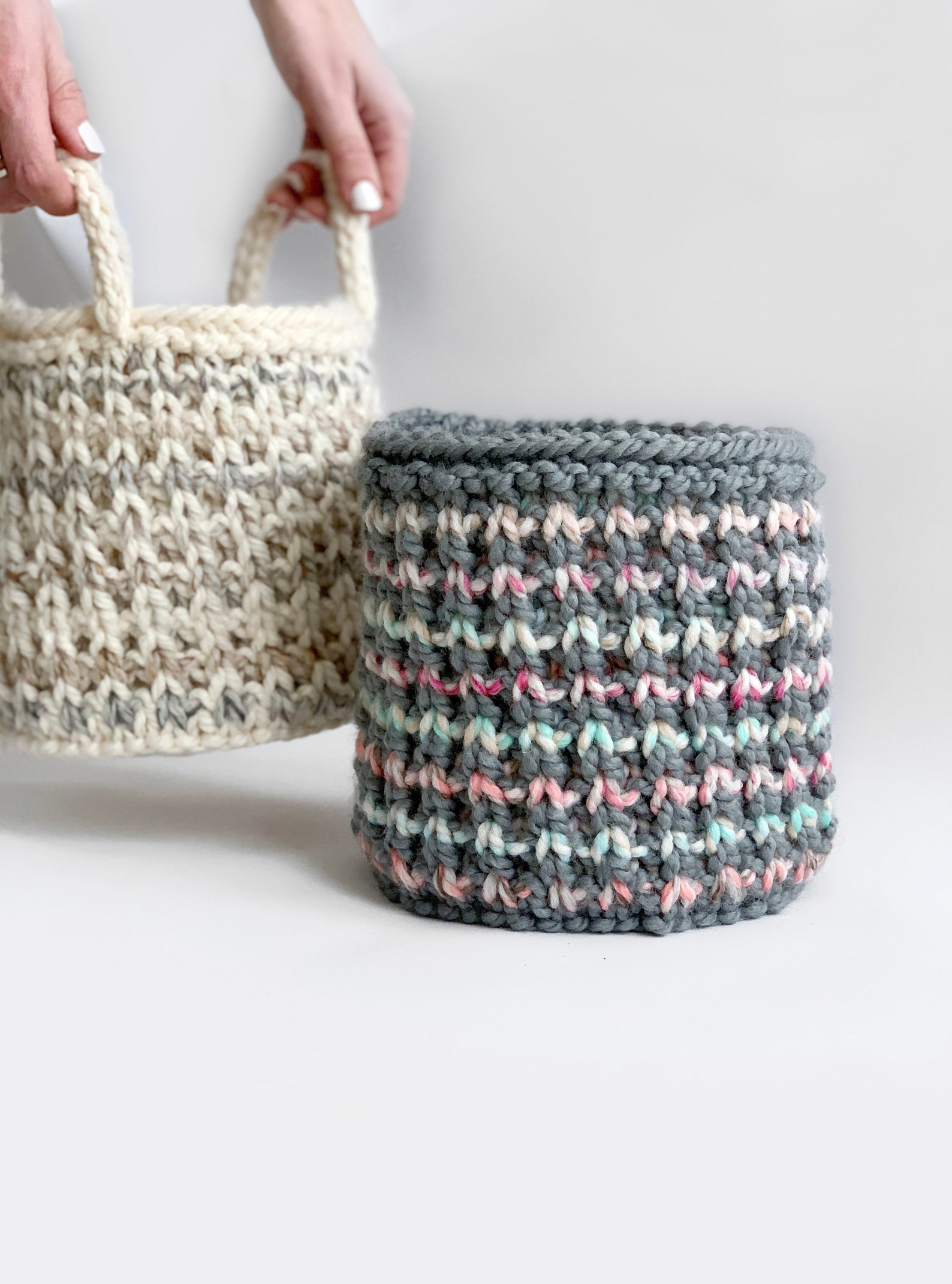 Knit Basket Knitting Pattern Bowie Basket Instant Download | Etsy