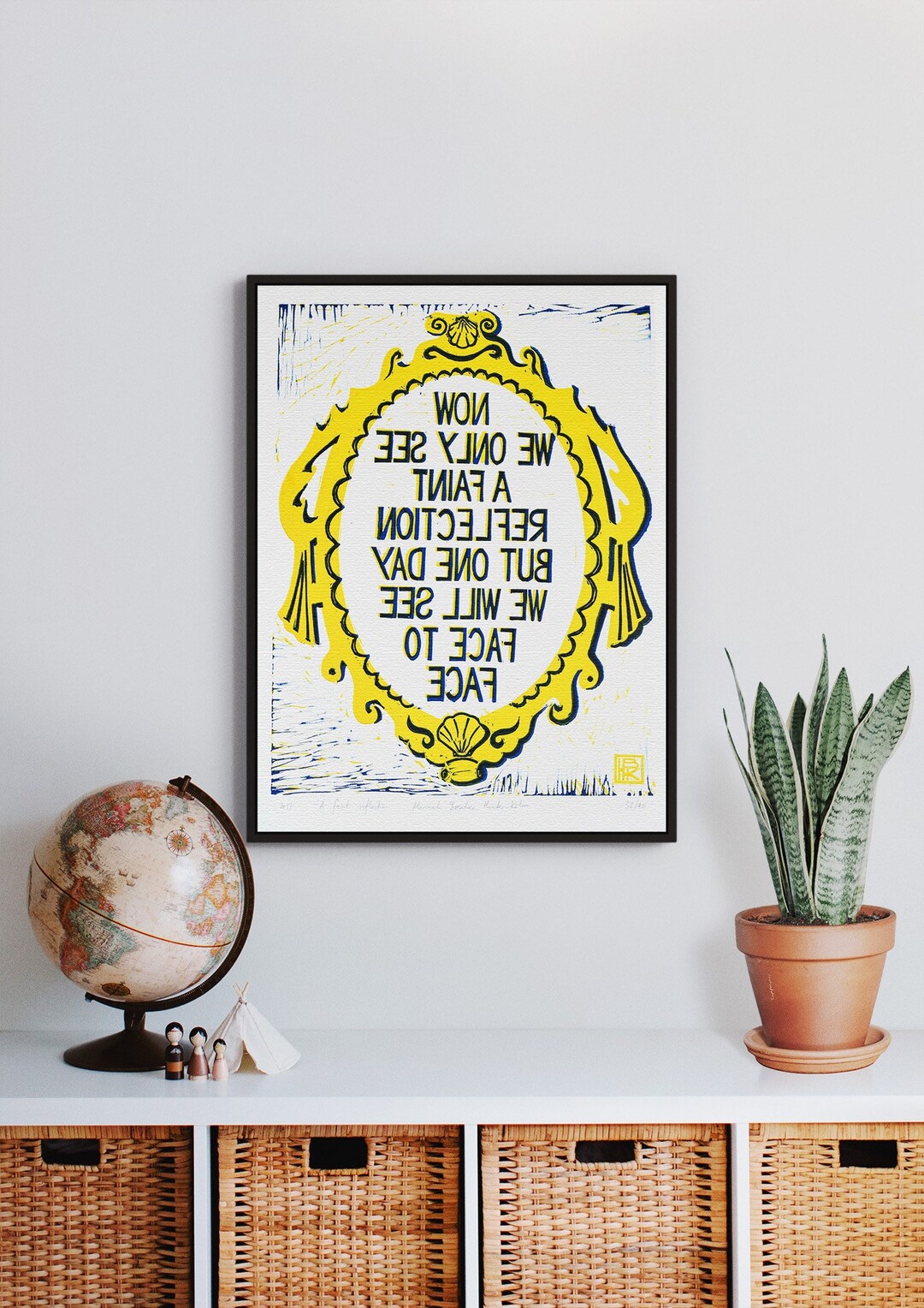 Linocut Print - 1 Corinthians 13 - Bible Verse Print - Etsy