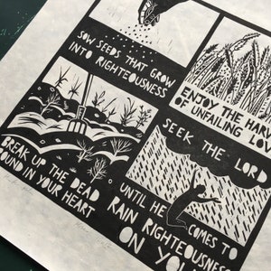 Linocut Print - Hosea - Bible Verse Print - Etsy