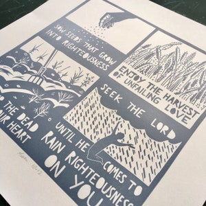 Linocut Print - Hosea - Bible Verse Print - Etsy