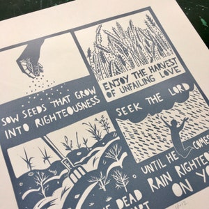 Linocut Print - Hosea - Bible Verse Print - Etsy