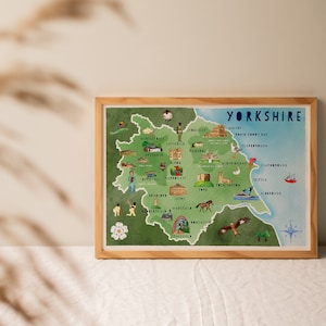 Illustrated Map of Yorkshire - Etsy UK