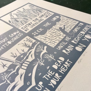 Linocut Print - Hosea - Bible Verse Print - Etsy