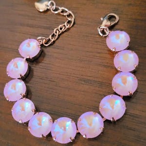 Rosaline Delite Crystal Bracelet: Rose Gold, Iridescent Pink & Blue - Etsy
