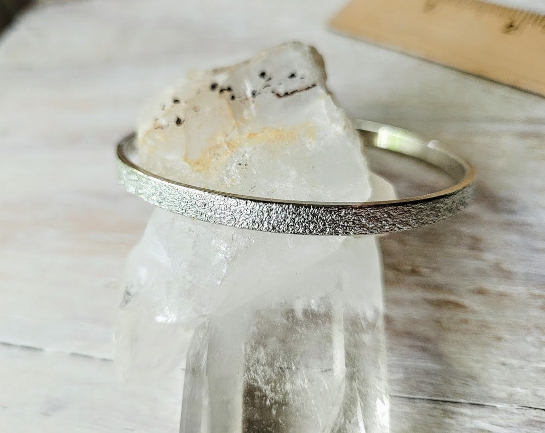 Monet Vintage Silver Bangle Bracelet: Stardust Finish - Etsy