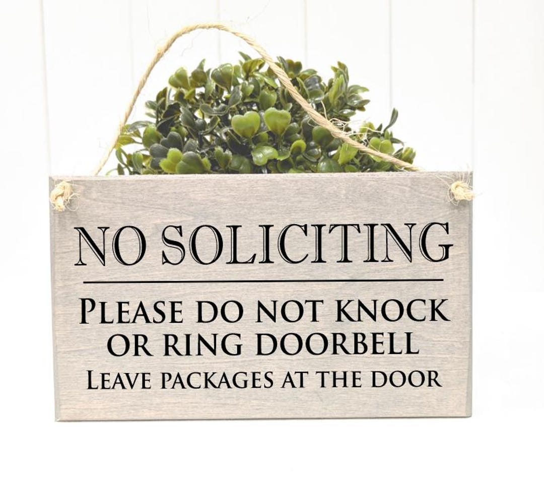 No Soliciting Sign Do Not Knock or Ring Doorbell, No Solicit Sign ...