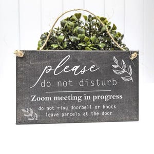 Please Do Not Disturb Wood Door Sign With Rope, Zoom Meeting in ...