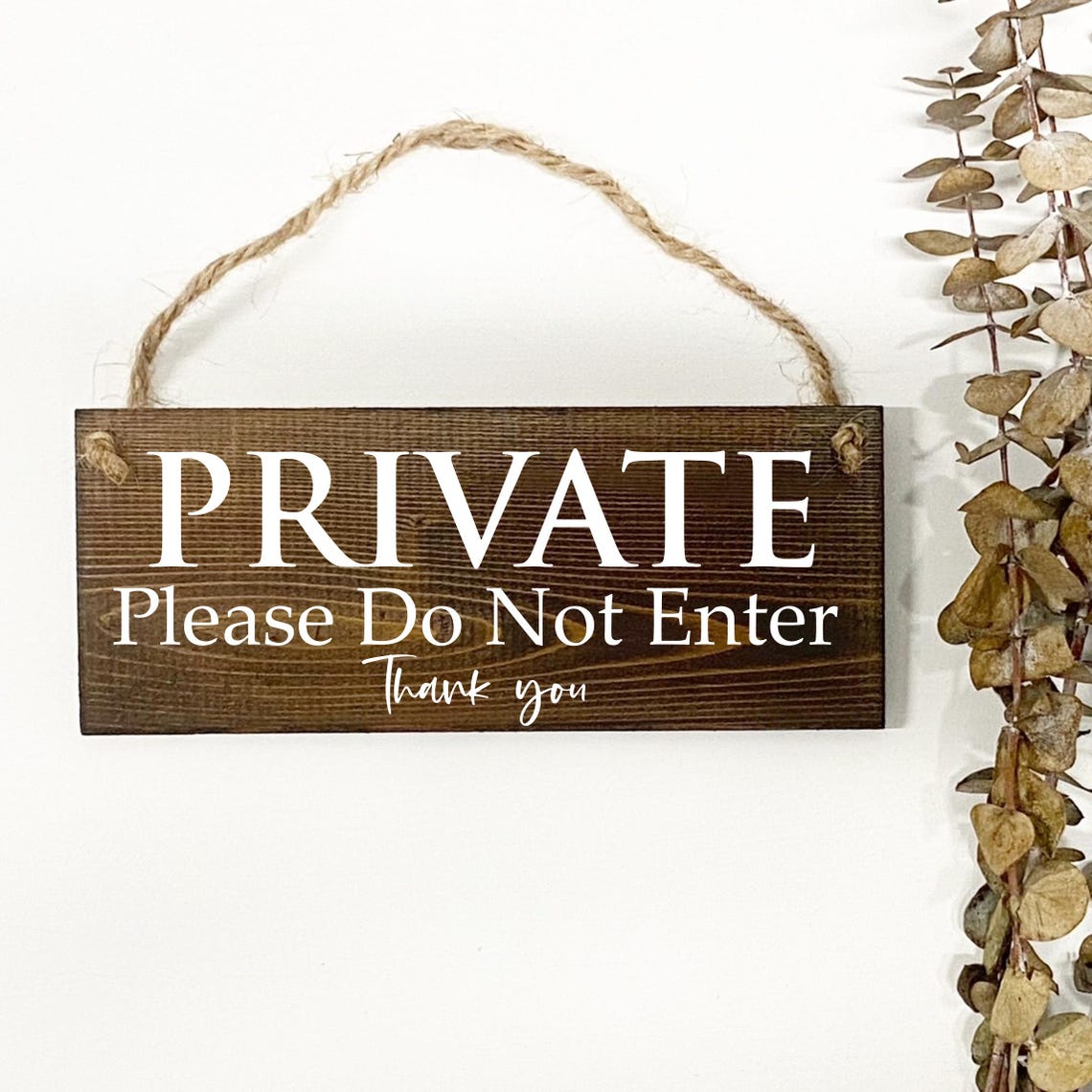 Private Do Not Enter Wood Sign: Solid Wood Door Hanger - Etsy
