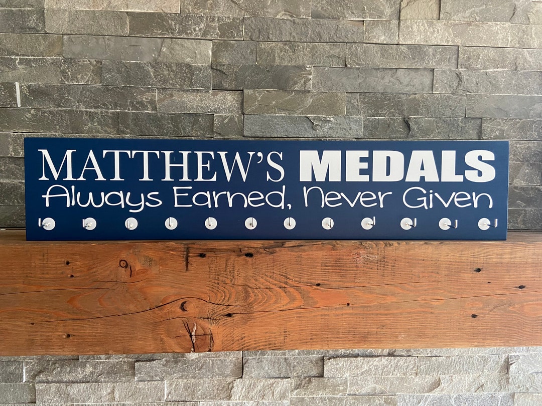 Personalized Medal Hanger Medal Rack With Name Medal Display With Name ...