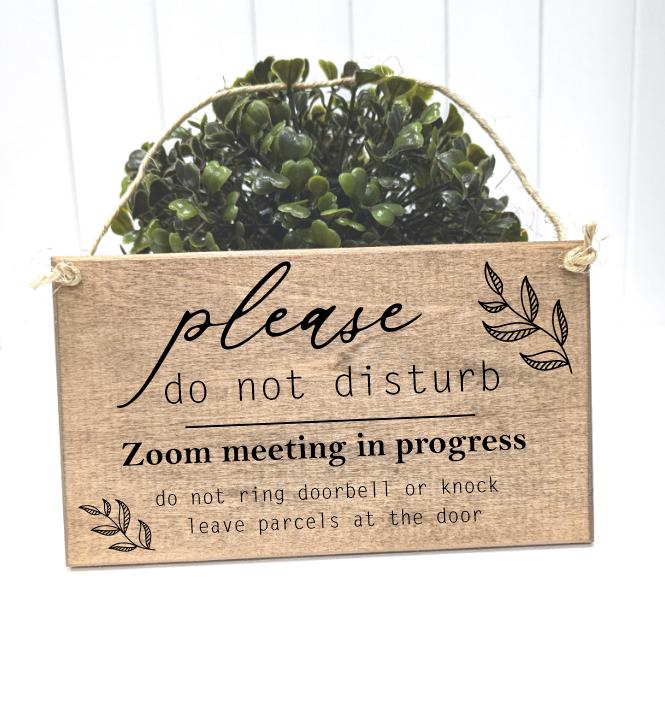 Do Not Disturb Wood Door Sign: Zoom Meeting in Progress - Etsy