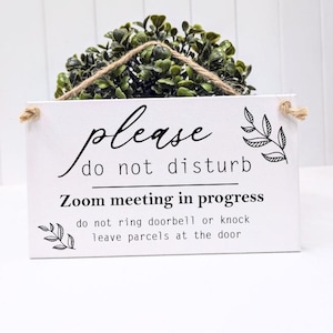 Please Do Not Disturb Wood Door Sign With Rope, Zoom Meeting in ...