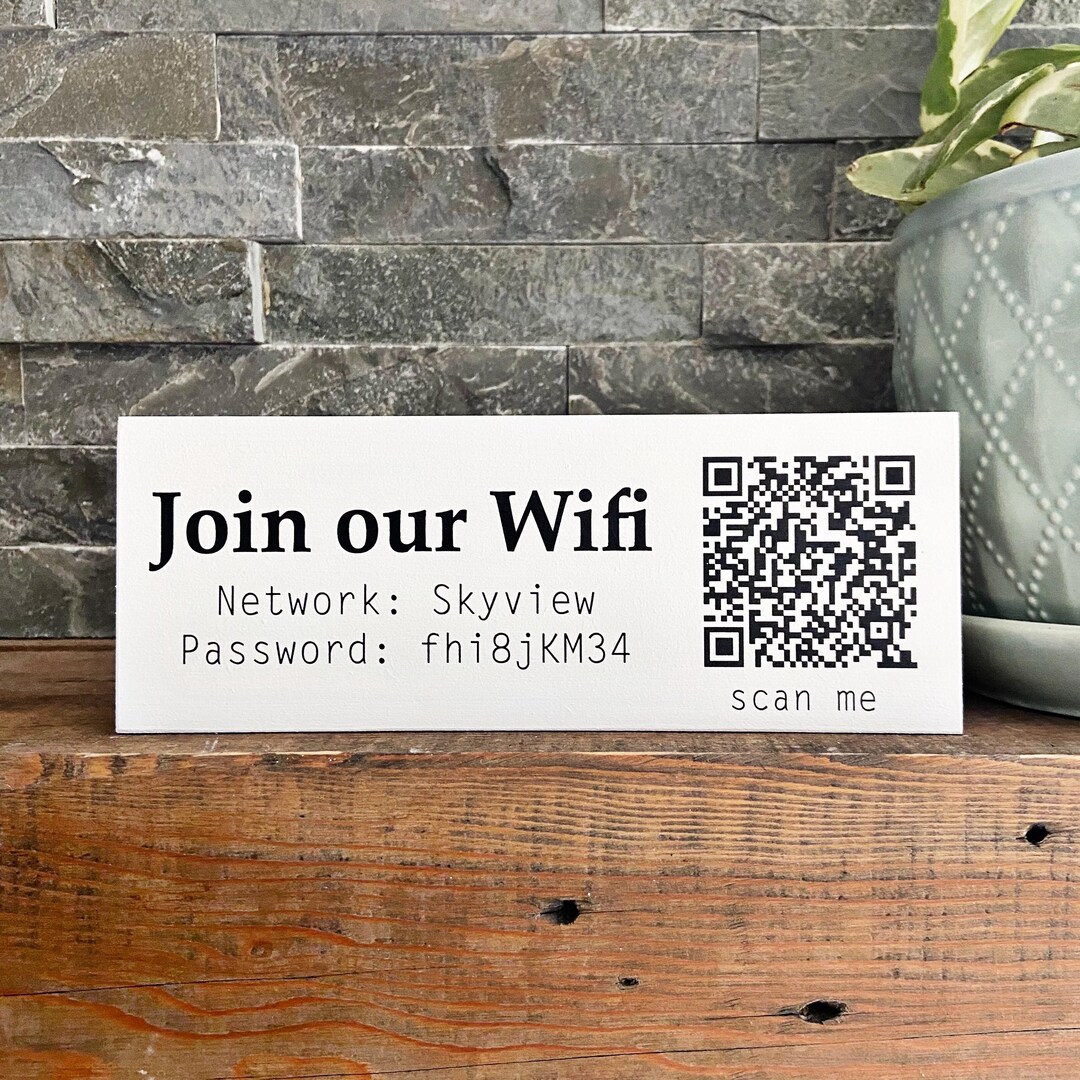QR Code Wifi Stand Alone Sign or Hang on Wall - QR Code Wifi - Airbnb ...