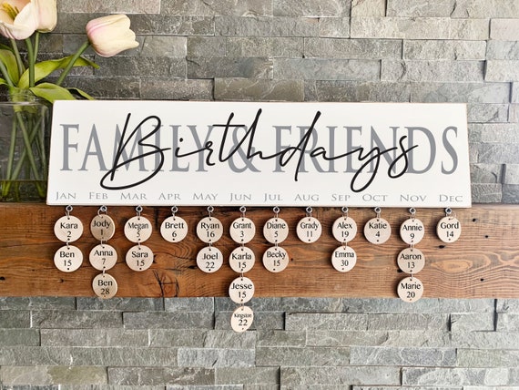 Birthdays Dates Board Sign Celebrations Family Birthday - Etsy