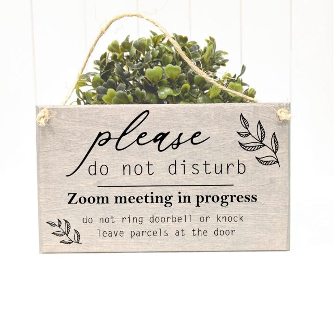 Please Do Not Disturb Wood Door Sign With Rope, Zoom Meeting in ...