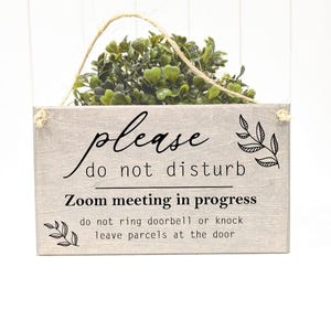 Do Not Disturb Wood Door Sign: Zoom Meeting in Progress - Etsy