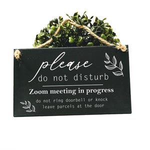 Please Do Not Disturb Wood Door Sign With Rope, Zoom Meeting in ...