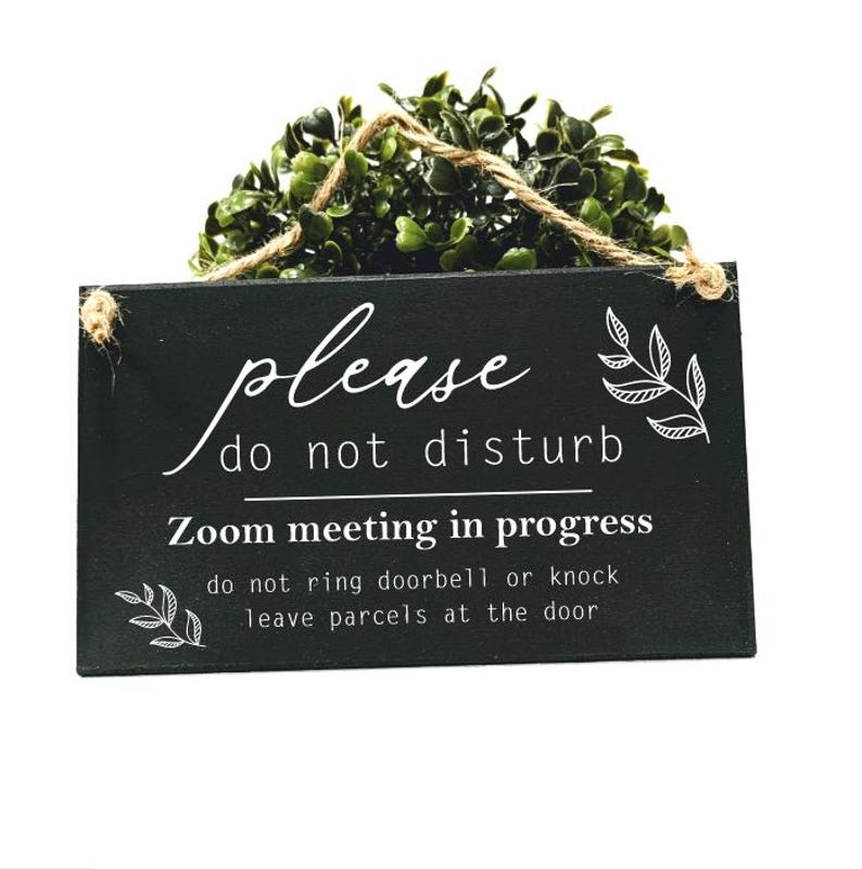 Do Not Disturb Wood Door Sign: Zoom Meeting in Progress - Etsy