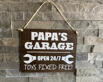 Papa's Workshop Sign Grandpa Shop Sign Toys Fixed Free Opa Poppy Pops ...