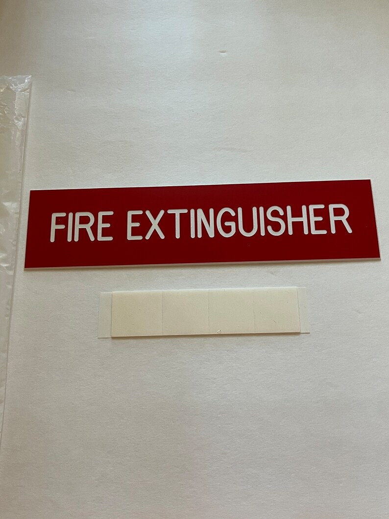 Fire Extinguisher Sign Red & White Signage 2 X 8 Wall or Door Mount ...