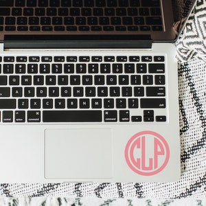 Computer Monogram Decal, Initials Sticker for Work Laptop Keyboard ...