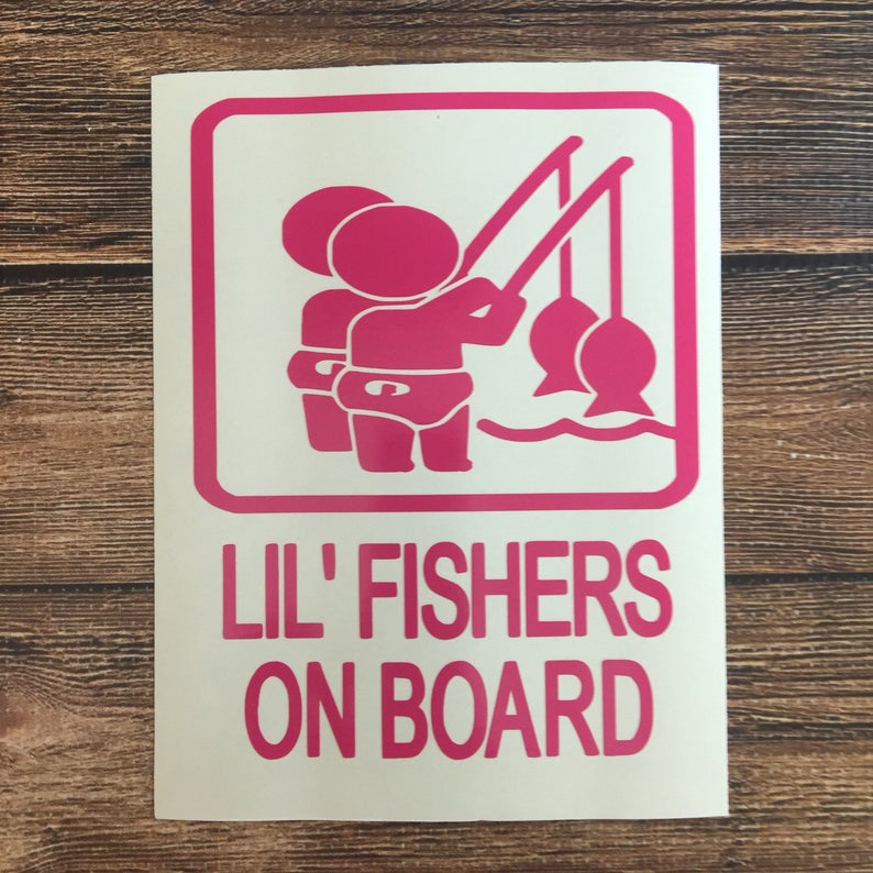 Custom Car Decal Fishing Boating Kids Decals Lil Fisher on | Etsy