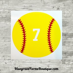 Softball Decal Sticker, Personalized Vinyl Decal, Sports Decal ...