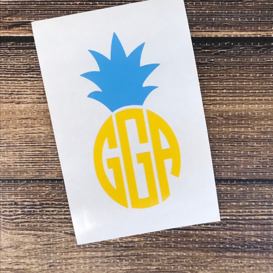 Pineapple Monogram Decal Sticker Friendship Gift - Etsy