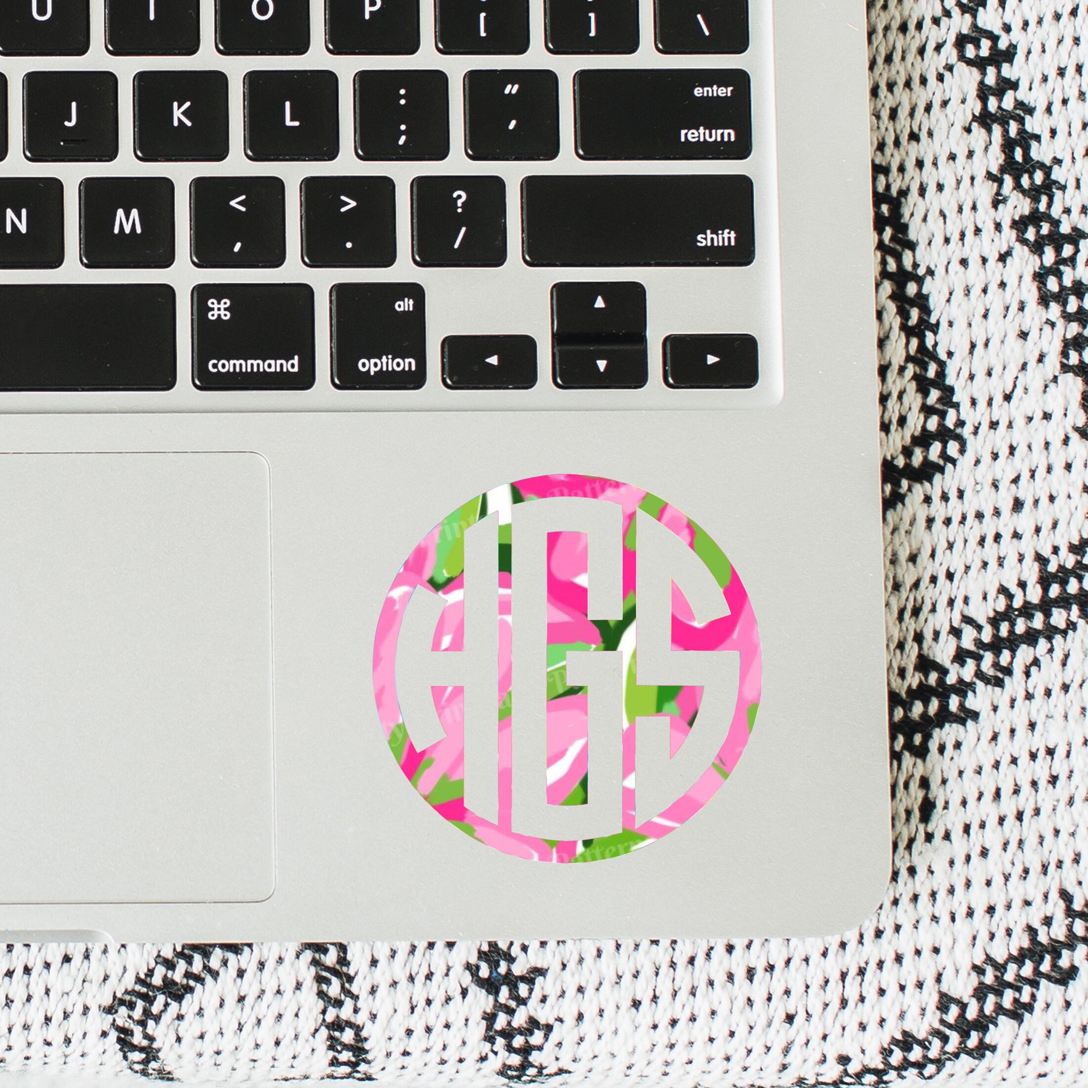 Computer Monogram Laptop Decal Stickers Monogrammed Vinyl | Etsy