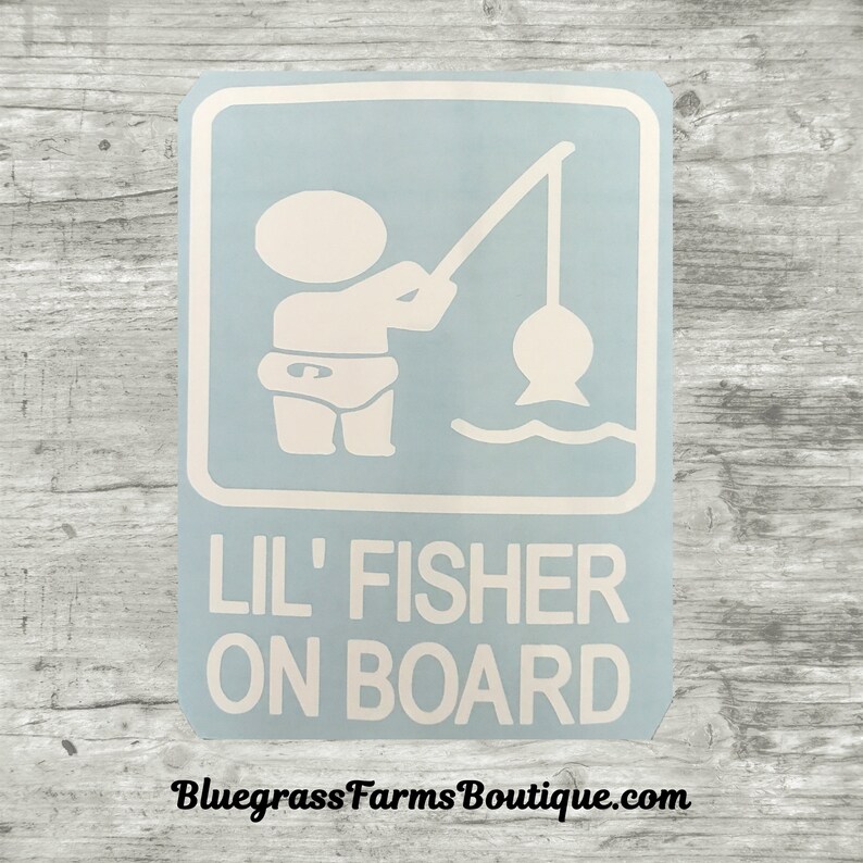 Custom Car Decal Fishing Boating Kids Decals Lil Fisher on | Etsy