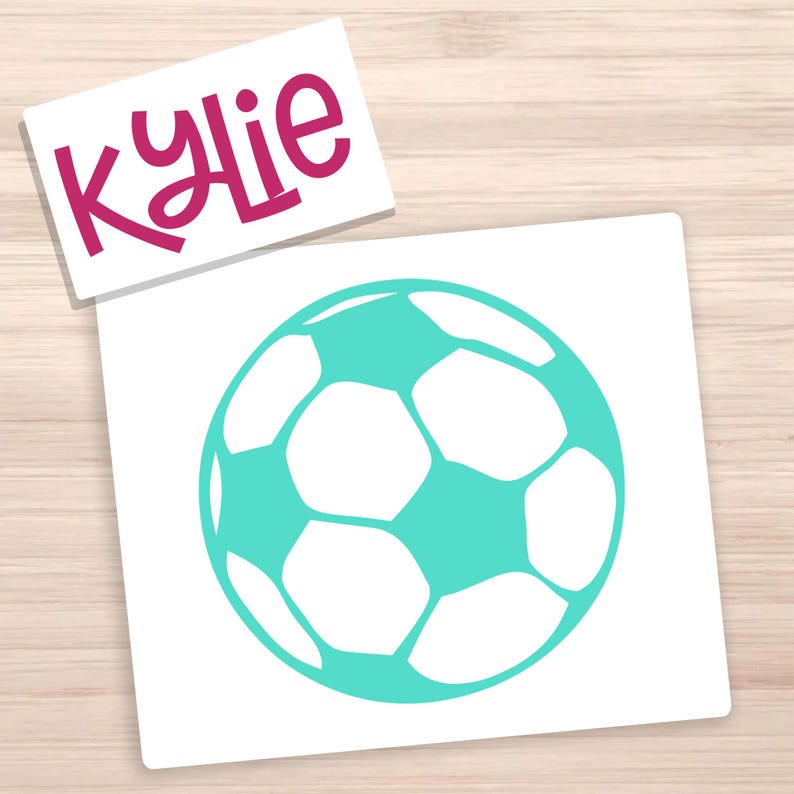 Soccer Ball Name Decal, Personalized Soccer Vinyl Stickers - Etsy