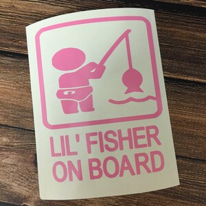 Custom Car Decal Fishing Boating Kids Decals Lil Fisher on - Etsy