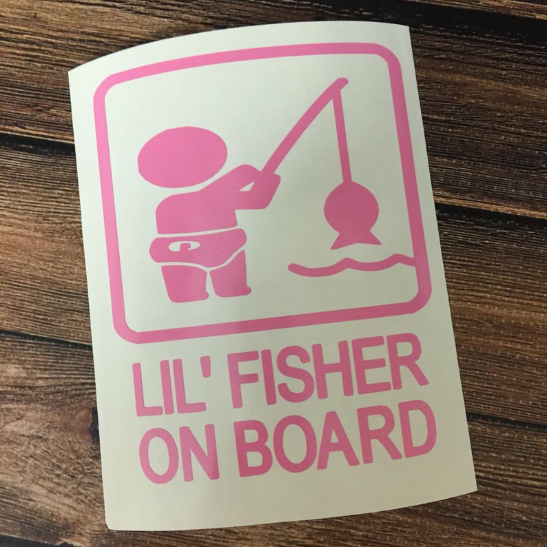 Custom Car Decal Fishing Boating Kids Decals Lil Fisher on | Etsy