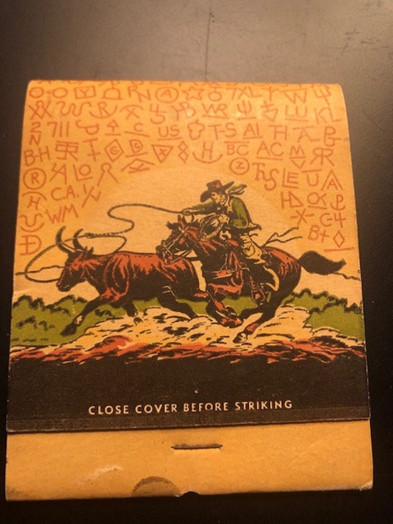 Rare Vintage HUGE Matchbook Cowboy Western | Etsy