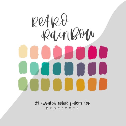 Procreate Color Palette Retro Rainbow Digital Color - Etsy