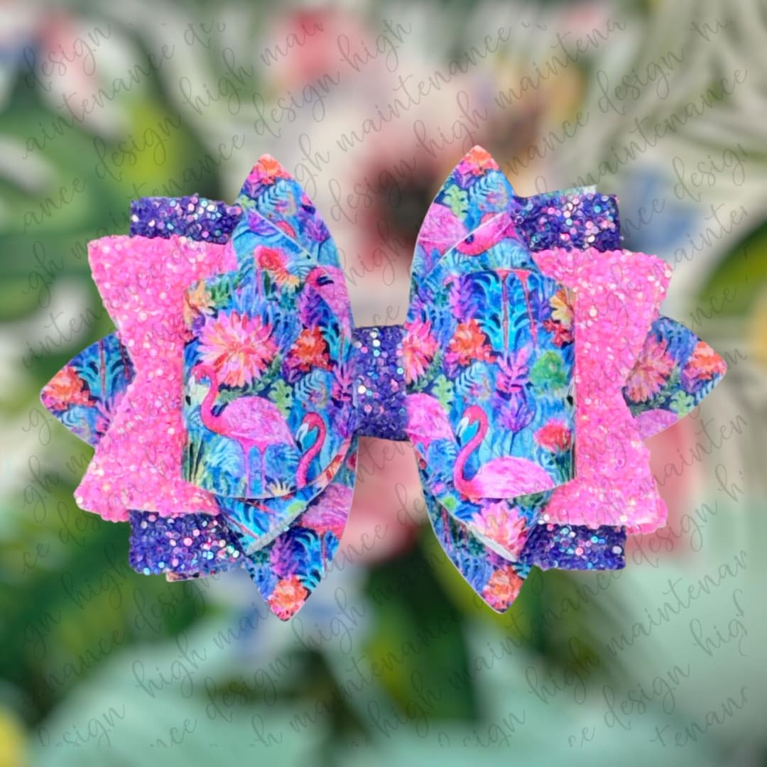 Camellia Stanley Straw Bow | Flamingo Stanley Straw Bow | Glitter ...