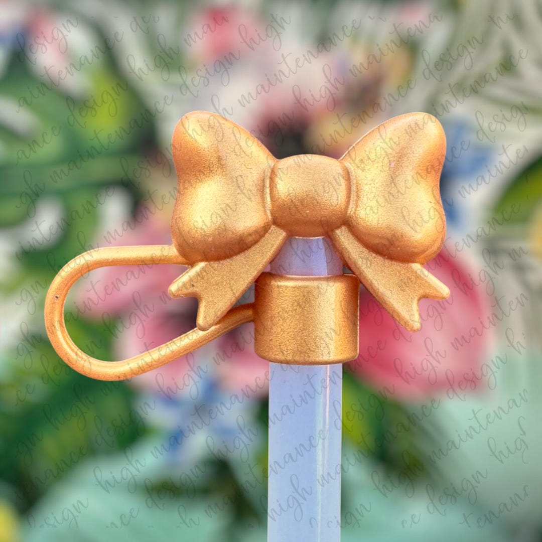 Straw Topper | Stanley Straw Topper | Gold Straw Topper| Bow Straw ...