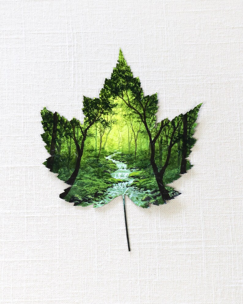 Maple Leaf Art Print: Nature-inspired Landscape Artwork - Etsy