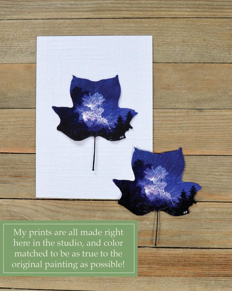 Abundant - Preserved Leaf Art Print, Landscape Artwork, Maple Leaf Art ...